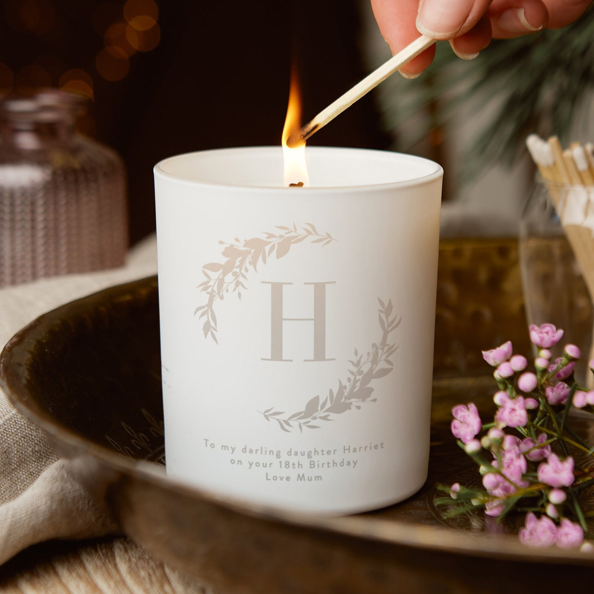Personalised Birthday Gift - Soy Wax Candle - Personalised Initial ...